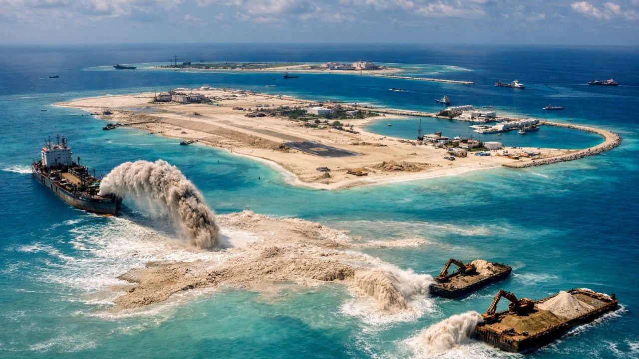 By dumping tonnes of sand into the ocean for more than a decade, China ...